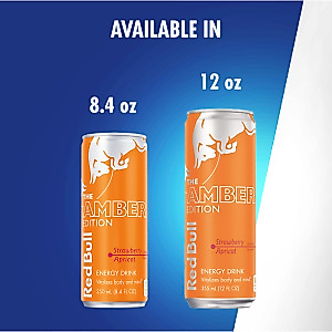 Red Bull Amber Edition Strawberry Apricot Energy Drink, 8.4 Fl Oz, 24 Cans (6 Packs of 4)