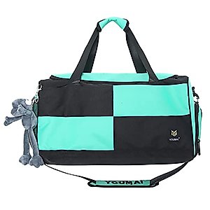 Large Travel Duffel Bag, Dry Wet Separation Sports Gym Bag with Shoes Compartment, Durable Oxford Bag for Men Women Weekender Overnight Bag, Carry-on Duffel Bag for Short Journey, Yoga, Gym (Green)