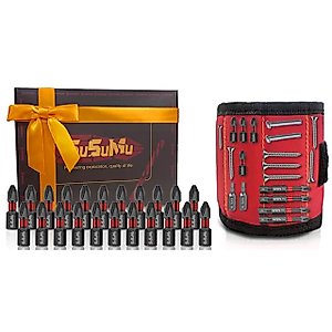 Christmas Tool Gifts for Dad Men, Magnetic Wristband Unique Tool Gift for Men Stocking Stuffers, 1inch Phillips Bits #2 Impact With Tool Belt for Holding Screws Nails Drill Bits,Magnetic Wrist Band Fa