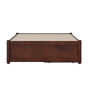 AFI, Barcelona Twin Panel Platform Bed with Storage Drawers, Walnut
