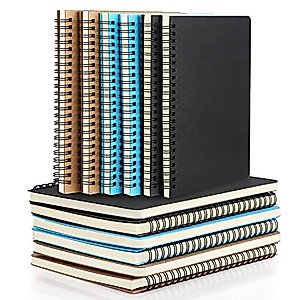 EUSOAR Spiral Ruled Notebook, A5 12packs 5.5"X8.3" 120 Pages Lined Travel Writing Notebooks Journal, Memo Notepad Sketchbook, Students Office Business Diary Ruled Spiral Journal-3 Colors Covers