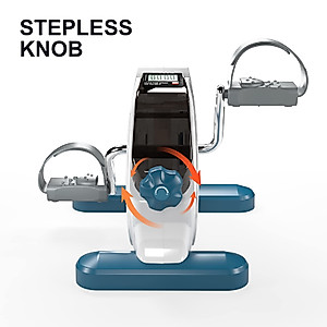 TECHMOO Under Desk Bike Pedal Exerciser, Heavy Metal Flywheel Mini Stationary Exercise Bike with LCD Digital Monitor Portable Foot Cycle for Home/Office/Workout Legs and Arms Training Peddler Machine