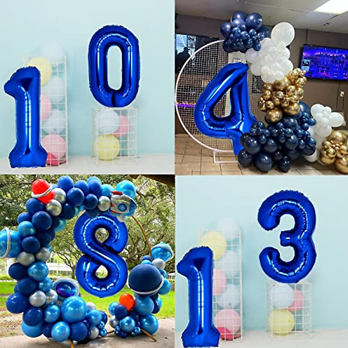 40 Inch Giant Navy Blue Number 30 Balloon, Helium Mylar Foil Number ...