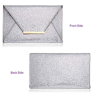 TENDYCOCO Women Evening Clutch Bag Silver Rhinestone Purse Glitter Prom Clutch Purse for Women Ladies