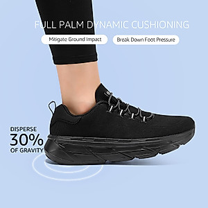 STQ Walking Shoes Women Slip on Sneakers Orthopedic Shoes with Comfort Arch Support Black US 8