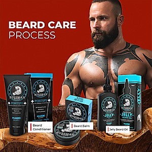 Bossman Essentials Beard Kit for Men - Beard Oil Jelly, Fortifying Conditioner Cream, Beard Balm - Grooming Growth Care Accessories (Magic)
