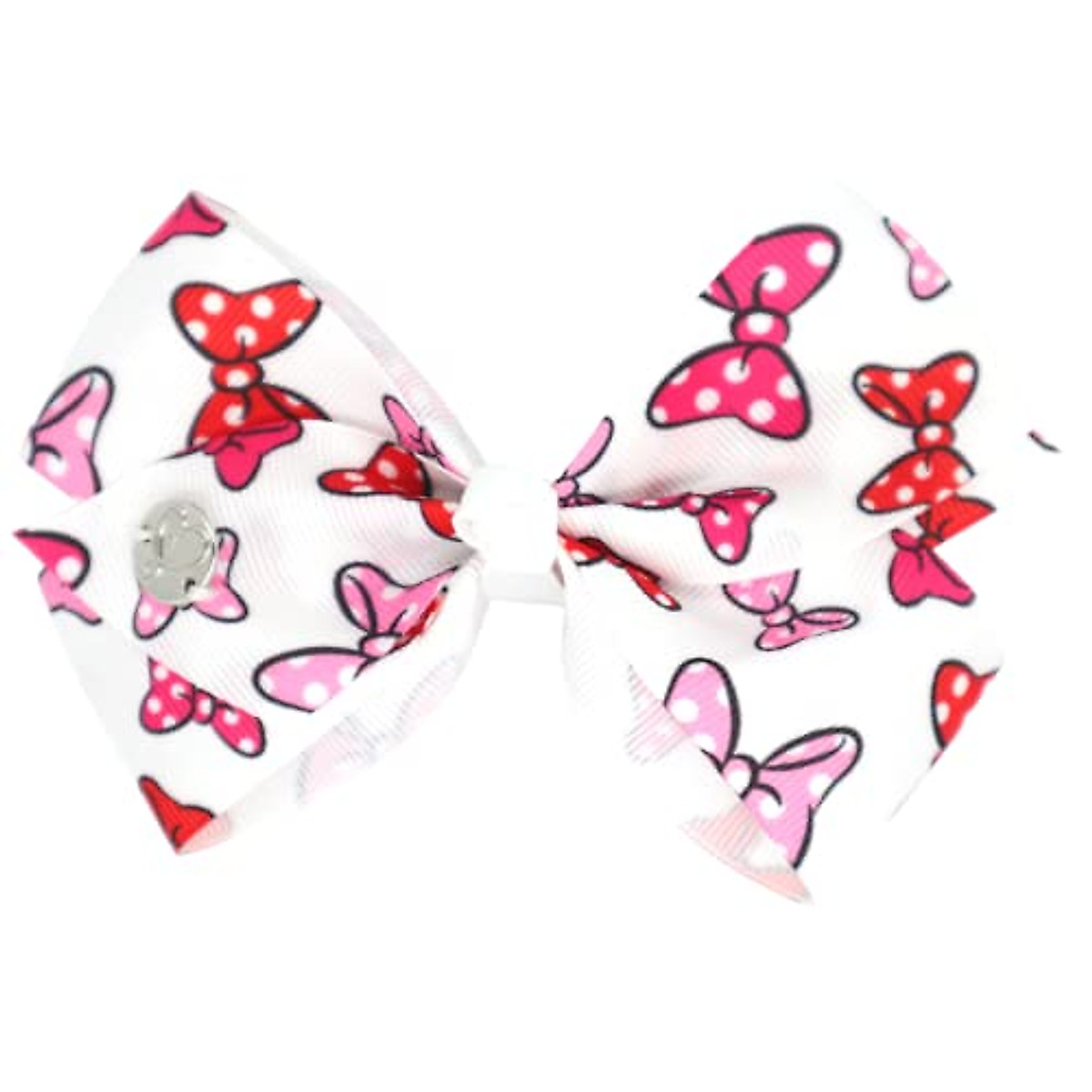 6pc 5" Large Hair Bows for Girls with Heart Emblem (D)