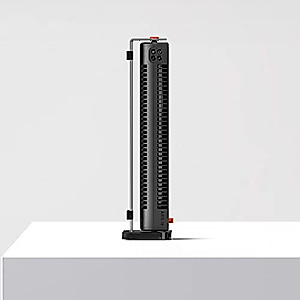 SHARPER IMAGE AXIS 16 Airbar Tower Desk Fan with Task Light, Full-Range Tilt, 3 Speed Touch Control, Black
