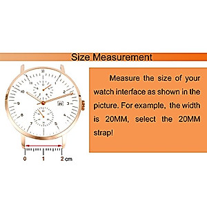 22mm Universal Two Tone Smart Watch Band Strap Solid 304 Stainless Steel in Silver and Gold Curved End