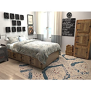 Unique Loom Estrella Collection Modern Abstract Cream Round Rug (8' 0 x 8' 0)