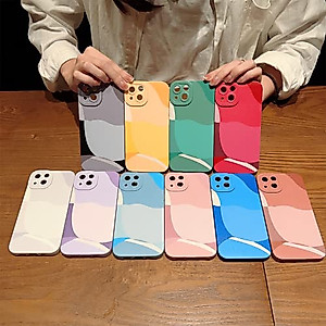 YKCZL Compatible with iPhone 13 Mini Case 5.4 Inch, Cute Painted Art Full Camera Lens Protective Slim Soft Shockproof Phone Case for Women Girl-White