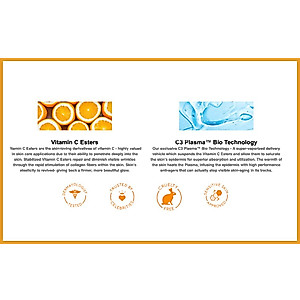 Serious Skincare - C Serum - Vitamin C Ester Skin Conditioner - Anti-Aging - Hydrating - Softer, Radiant Skin - C3 Plasma Hydrolyzed Collagen - For Fine Lines & Wrinkles - 1 oz.