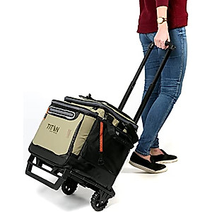 Arctic Zone Titan Deep Freeze Wheeled Cooler - 60 Can Rolling Cooler - Moss Green - Cooler with Deep Freeze Insulation and Detachable All-Terrain Cart with Wheels