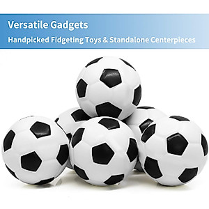 Novelty Place Squeezable Stress Soccers - Pack of 12, Excellent Anti-Stress Balls for Tension Relief, Relaxation Gadgets, Fidget Toys, Party Favors, Ball Games, Carnival Prizes(Diameter 2-3/4")