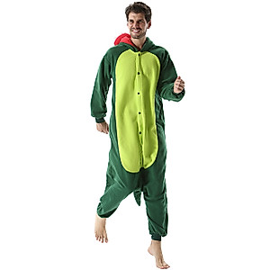 SAMGU Dinosaur Onesie Adult Halloween Christmas Animal Cosplay Costume One Piece Pajamas for Men Women Medium