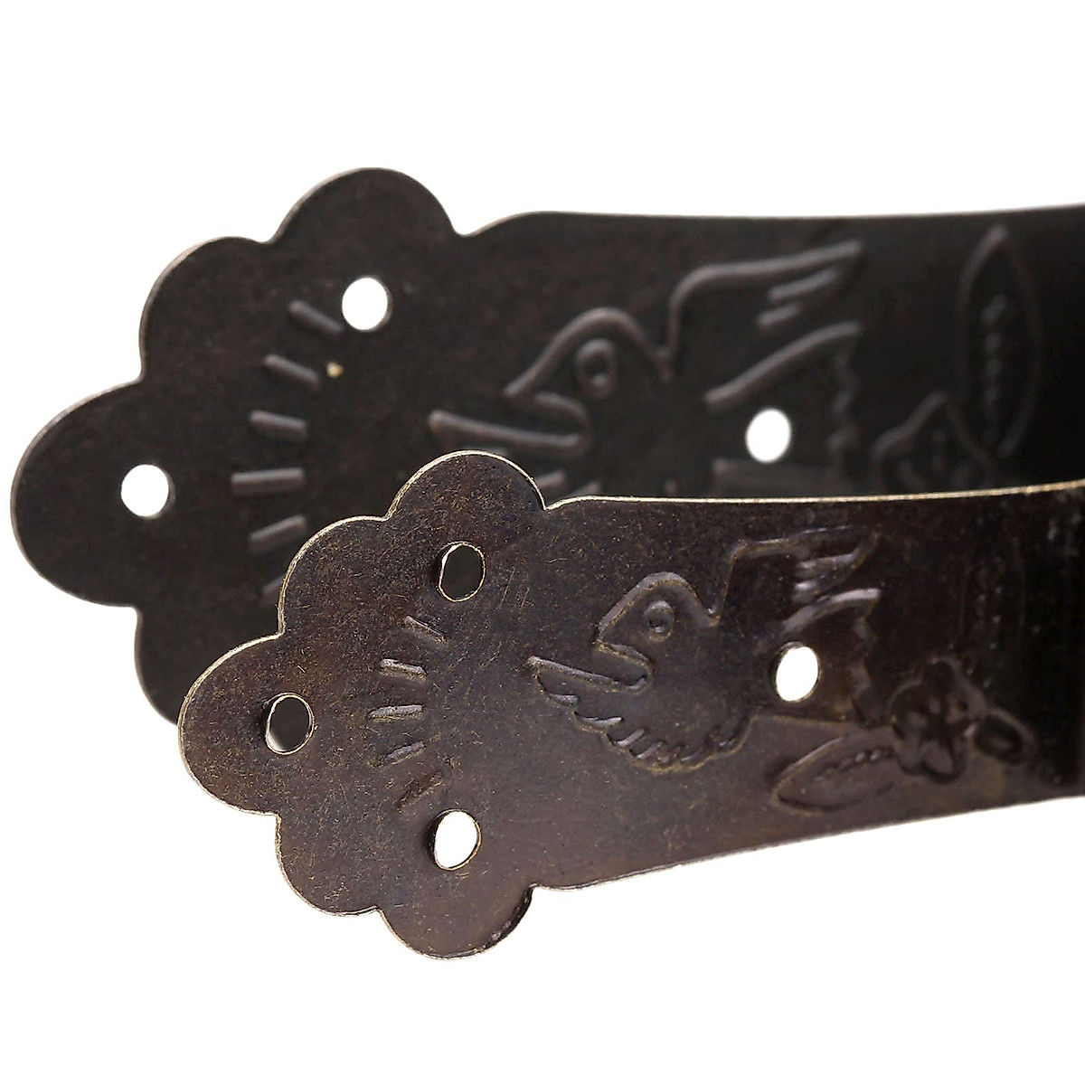 dophee 4Pcs Antique L Shaped Corner Guards, Embossing Decorative Edge Corner Bracket Corner Protectors Guard Cover with Mounting Screws for Chest Case Wooden Box - 2.17"x2.17"x0.98"