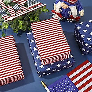 AnyDesign Patriotic Tissue Paper 80 Sheet Stars and Stripes Pattern Tissue Paper 4th of July Wrapping Paper Holiday Art Tissue for Independence Day Memorial Day DIY Gift Packing Supplies, 14 x 20 Inch