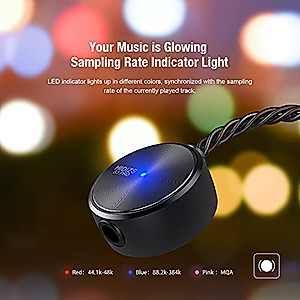 HIDIZS S3 PRO Ultra-Portable Hi-Res DAC Dongle, 8X MQA Support, PCM up to 32Bit/384kHz, DSD128 Decoding Amplifier Type-C Audio Cable Converter for Android/Windows/Mac OS/iOS/iPad OS System (Black)