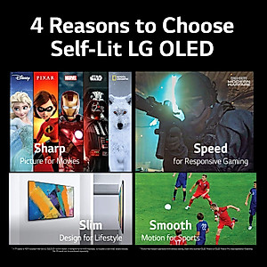 LG OLED G1 Series 65” Alexa Built-in 4k Smart OLED evo TV (3840 x 2160), Gallery Design, 120Hz Refresh Rate, AI-Powered 4K, Dolby Cinema, WiSA Ready (OLED65G1PUA, 2021)