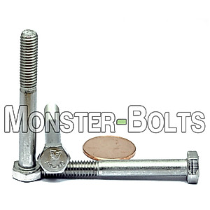 MonsterBolts - M6 x 50mm Hex Cap Screws, DIN 931, Stainless Steel, Partial Thread, 10 Pack