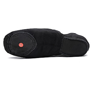 Jazz Shoes for Women Girls Split Sole Canvas Ballet Dance Teaching Flats Black 11 M US Women