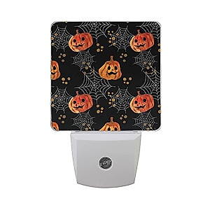 JSTEL Halloween Pumpkin Night Light Plug in Wall Decorative,Halloween Nightlights with Auto Dusk to Dawn Sensor, Halloween Night Lights Plug into Wall with Light Sensor,1