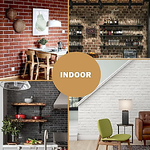 TORURAL 100 Grey Faux Brick Wall Tiles, 3D Thin Brick Veneers for Bedroom, Bathroom, Kitchen, Fireplace and Fence Wall Panels (14.2 sq.ft)