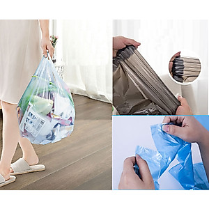 4 GALLON Bathroom Trash Bags, 4 Rolls/100 Counts Small HANDLES Garbage Bags for Office, Bathroom Wastebasket Waste Bin Colorful Portable Rubbish Bags (100)