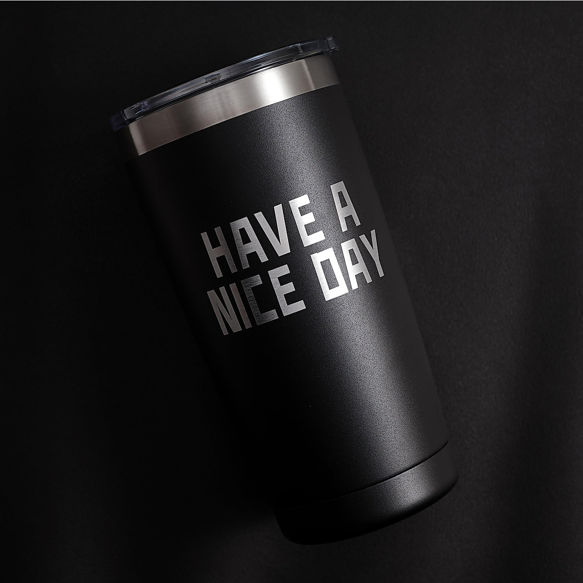 Funny Christmas Gifts Coffee Mug Tumbler with Middle Finger on the Bottom for Men and Women - White Elephant Gifts for Adults - Christmas Gifts Unique Holiday and Birthday Gag Gifts, 20oz Black