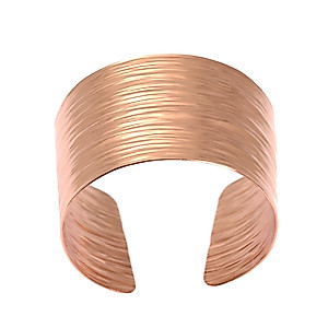 John S. Brana Copper Bark Cuff Bracelet Handmade Jewelry - 100% Uncoated Solid Copper (6.5 Inches)