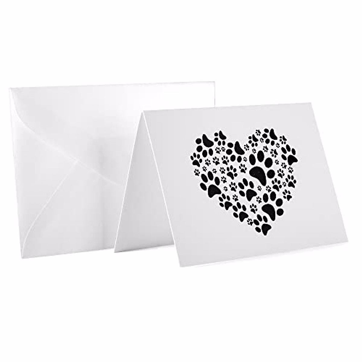 Fundraising For A Cause Paw Print Note Card Stationary - Thank You Cards With Envelopes- Dog, Cat, or Pet Paw Print Themed Blank Cards - Pet Sympathy Gifts for All Occasions - 12 Per Pack (1 Pack)