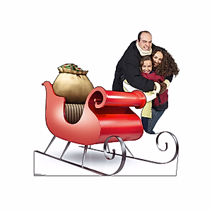 Cardboard People Santa's Sleigh Life Size Cardboard Cutout Standup