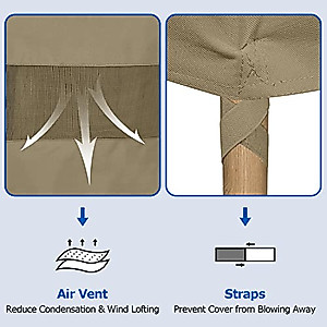 SunPatio Outdoor High Back Chair Covers, Heavy Duty Waterproof Stackable Patio Chair Covers, Fade and UV Resistant Patio Furniture Covers, All Weather Protection, 2 Pack -27" W x 30" D x 42" H, Taupe