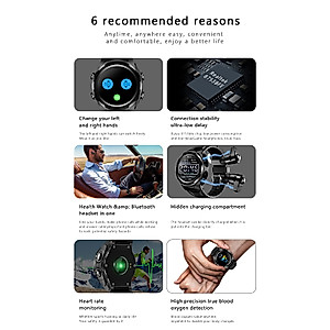 Sudroid Smart Watch with Earbuds, 2 in 1 Bluetooth Smart Watch for Android iPhone, Fitness Tracker Watch, Tracker with Blood Oxygen Heart Rate Sleep Monitor, Long Time Standby Sports Smart Watch