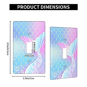 Mermaid Light Switch Cover Cover Electrical Duplex Combination For Kids Girls Bedroom Kitchen Home Bathroom Decor -Single Toggle