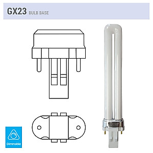 (Pack of 4) 13 Watt Single Tube 2 Pin GX23 Base - 5000K Bright White 50K - CFL Light Bulb - Replacement for Sylvania 21135 CF13DS/850- Philips 146878 PL-S 13W/850 and GE 97572 F13BX/850