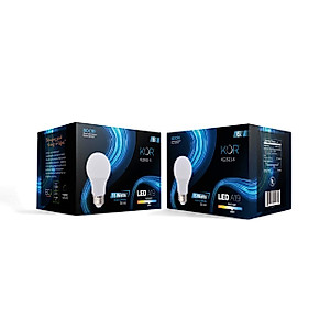 KOR LED Light Bulbs - 6 Pack of 5000K Daylight White Lightbulbs - E26 Base, A19 Size, 15W (100W Incandescent Equivalent) - Long Lasting 1500 Lumen Bright Shatter Resistant Energy Saving Light Bulbs