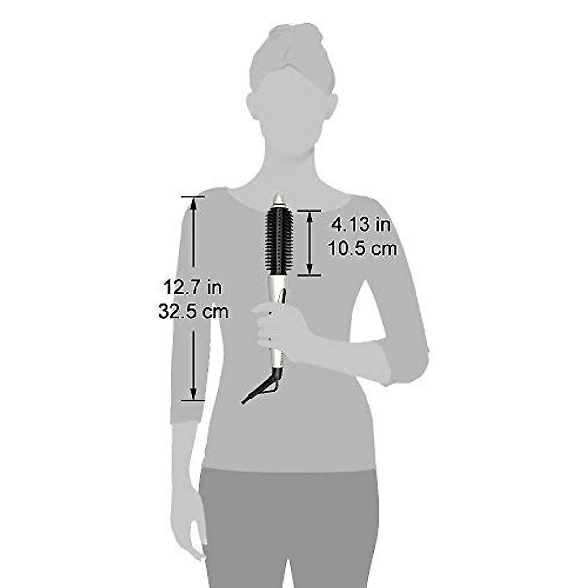 MIRACOMB Hair Curler Straightening Brush Ceramic Tourmaline Cool Touch PRO Multi Styler with 5 Heat Adjustments 1 Inch Barrel Auto Shut Off, Pearl White (Package May Vary)