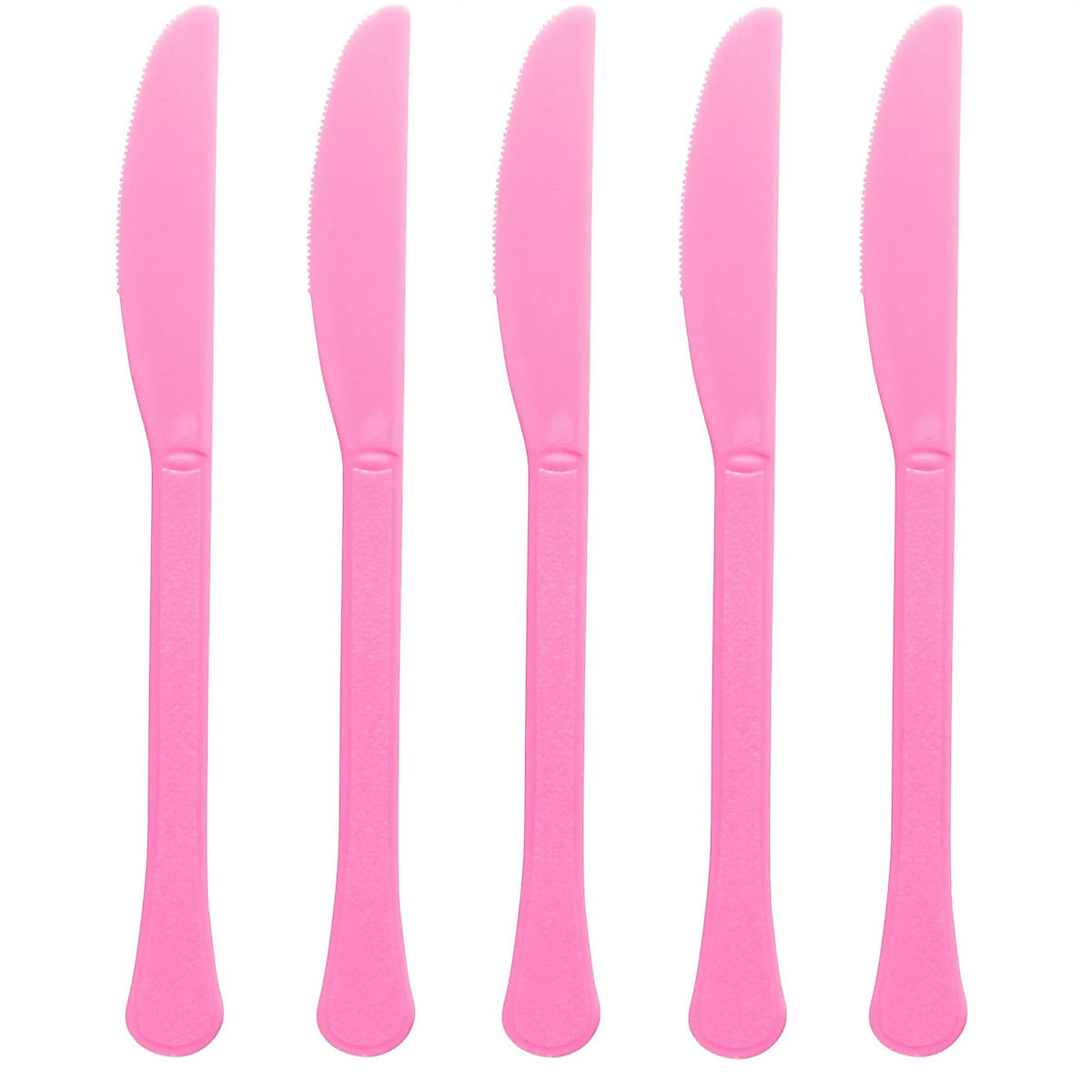 Bright Pink Plastic Heavy Weight Knives (50 Count) - Premium Disposable Plastic Cutlery, Perfect for Home Use and All Kinds of Occasions