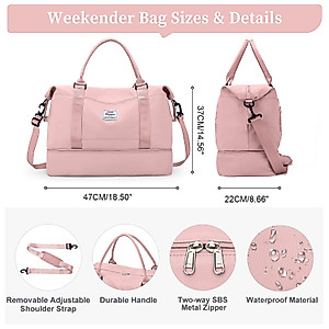 Travel Duffel Bag with Shoes Compartment, Overnight Weekender Bags for Women,Carry on Personal Item Bag