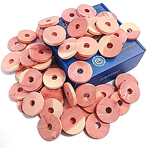 Cedar Space Cedar Blocks for Clothes Storage 100% Natural Aromatic Red Cedar Rings 72Pcs Protection for Wardrobes Closets and Drawers