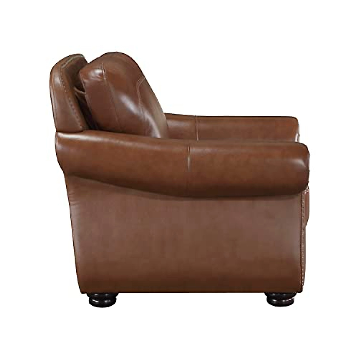 Lexicon Guthrie Leather Match Living Room Loveseat, Camel Brown