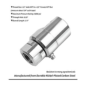 ½ inch FXF Heavy Duty Hose Reel Swivel with Grease Zerk for Home and Industrial Steel Hose Reel Replace 5024-Ni-AL 9SS8FP50XFP50-Ni-AL