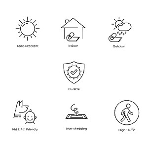 JONATHAN Y SMB104C-3 Malta Bohemian Medallion Textured Weave Indoor Outdoor Area -Rug, Coastal, Traditional, Transitional Easy -Cleaning,Bedroom,Kitchen,Backyard,Patio,Non Shedding, Black/Gray, 3 X 5