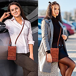 Small Leather Crossbody Bags for Women - Sling Bag for Women - Cell Phone & Card Holder - Women's Wallet Purse