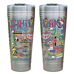 Catstudio England Thermal Tumbler | Triple Wall Insulation With Non Slip Bottom | Great Travel Cup for Water, Coffee, Tea, or Smoothies