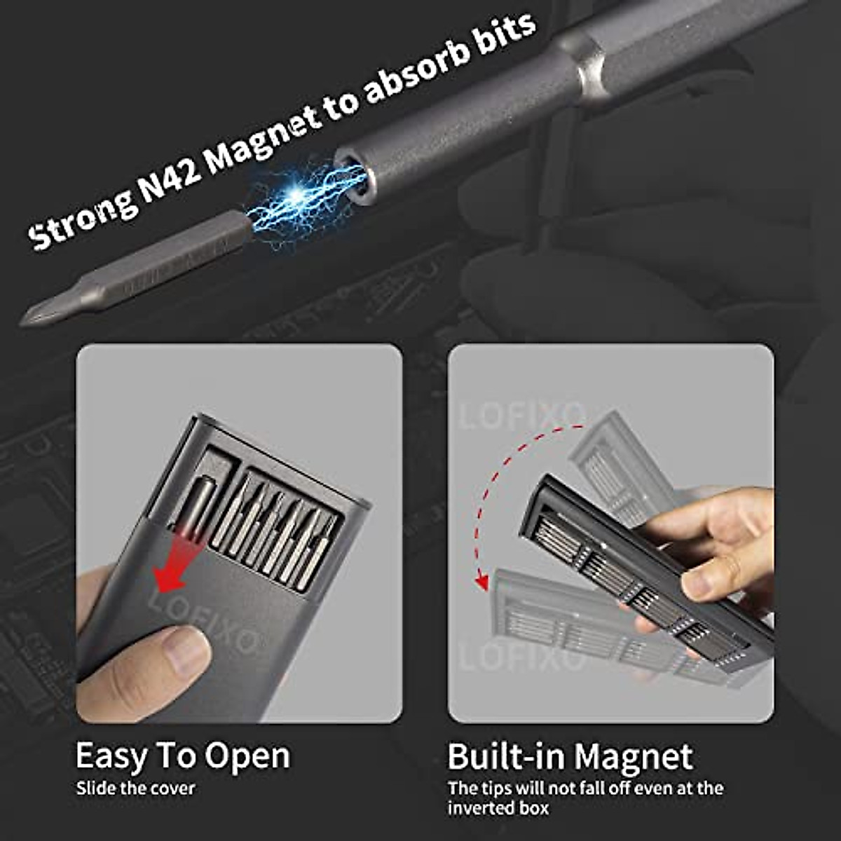 Precision Screwdriver Set,Eyeglass Repair kit,Magnetic Screwdrivers Torx,Pentalobe,Triwing,Flathead,Phillips LOFIXO All in One Tools Set for iPhone,Switch,Camera,Phone Screen,Watch,Mac,ps4,Xbox one