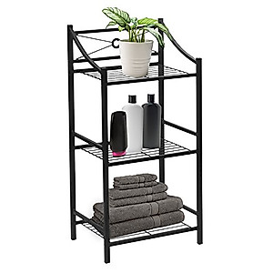 Sorbus Bathroom Storage Shelf, 3-Tier Freestanding Toilet Storage Shelves — Display Bath Essentials, Planters, Books (3-Tier)