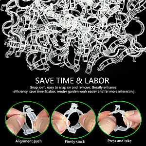 Piteno® 300Pcs Tomato Clips, Plastic Trellis Clips, Plant Support Clips, Grape Vine Tomato Vine Vegetables Plants Garden Support Clips to Grow Upright Makes Plants Healthier