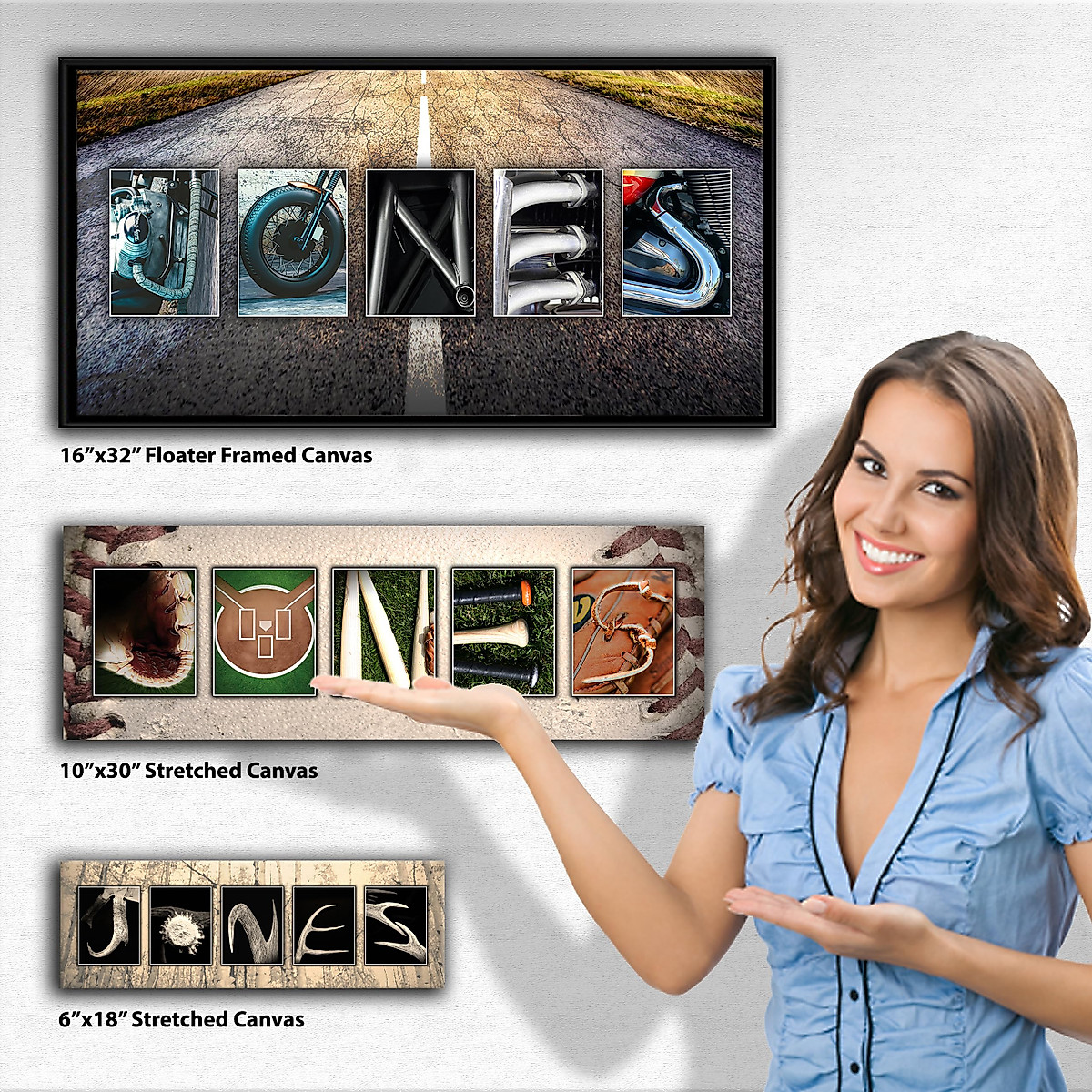 Personal-Prints TRAIN Personalized Railroad Name Art Décor or Gift for the Engineer or Train Enthusiast | Customized Railroad or Train Gift (6"x18" Stretched Canvas)